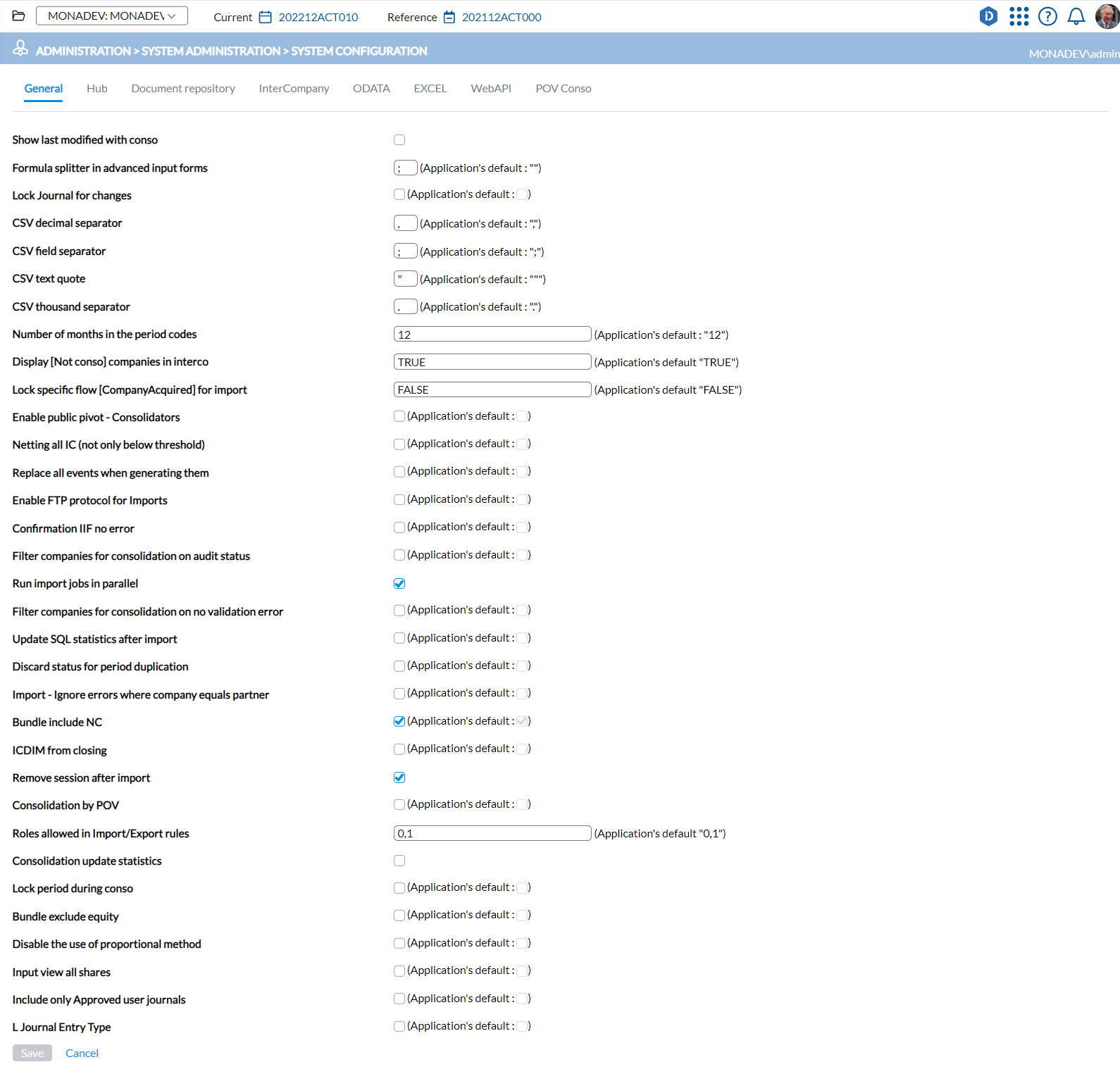 System Configuration